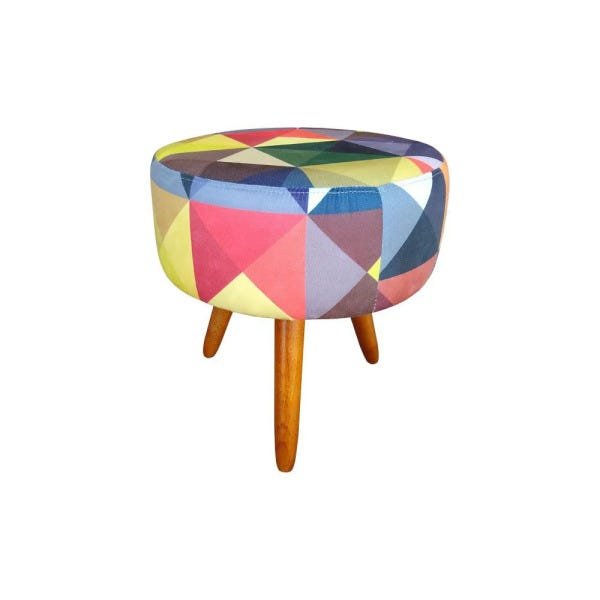 Puff Bali Decorativo Estampa Triângulo | MadeiraMadeira