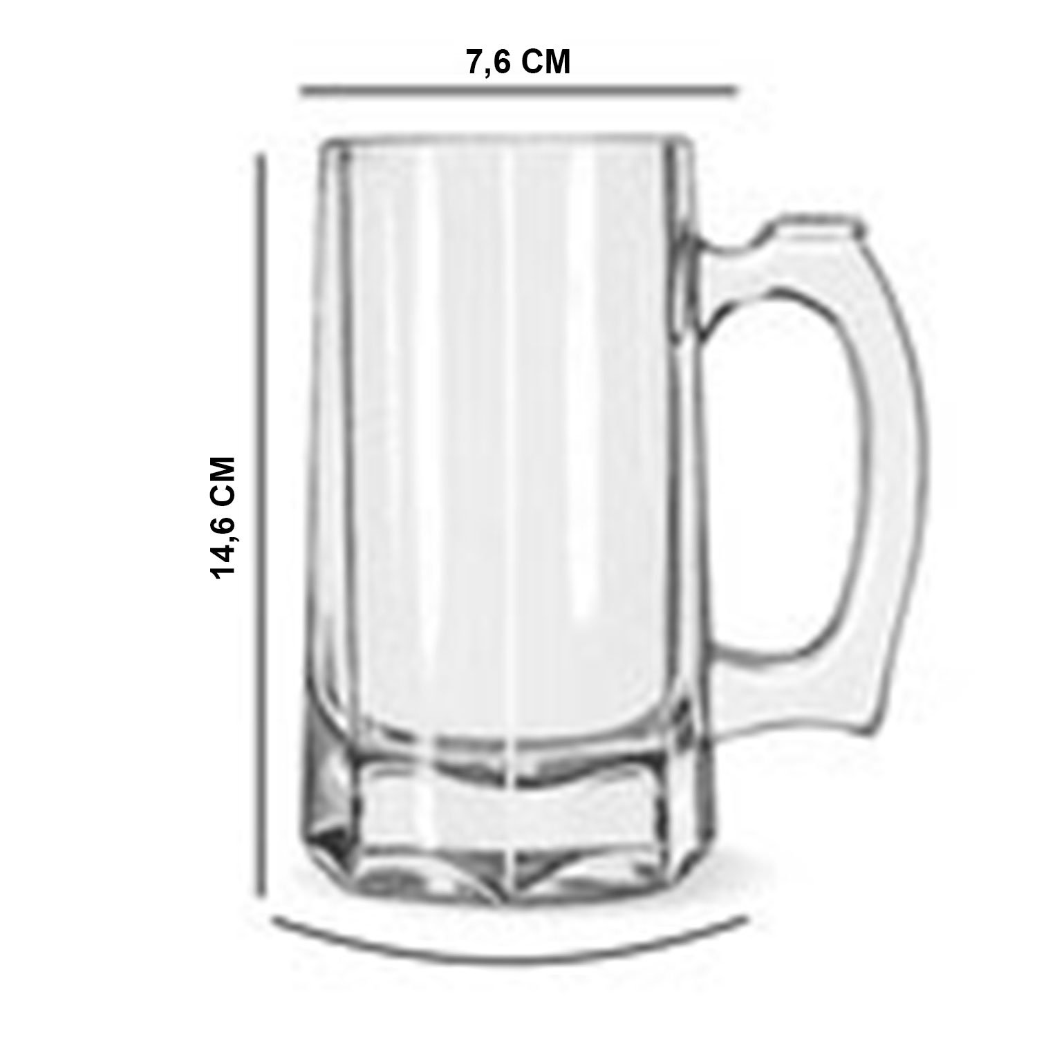 Conjunto 2 Canecas de Vidro Grosso para Chopp Cerveja Suco Modelo Oslo 360ml Resistente Pesada ...