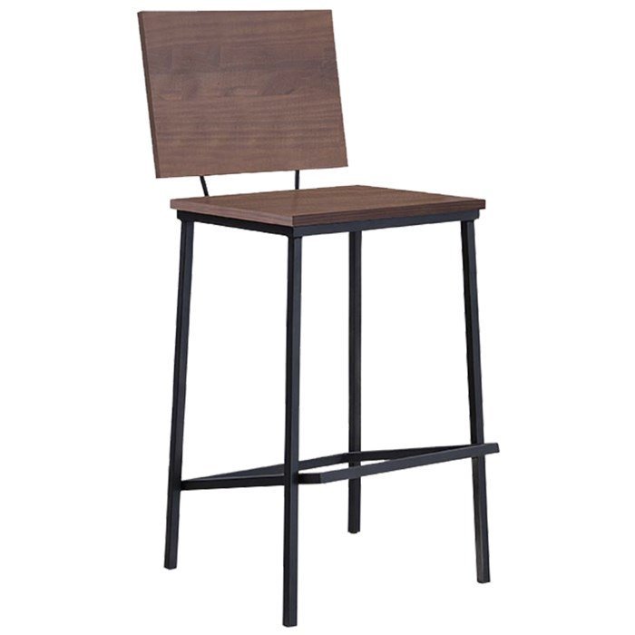 Banqueta Alta Base Aço Preto I01 Madeira Taeda Castanho Dmobiliario ...