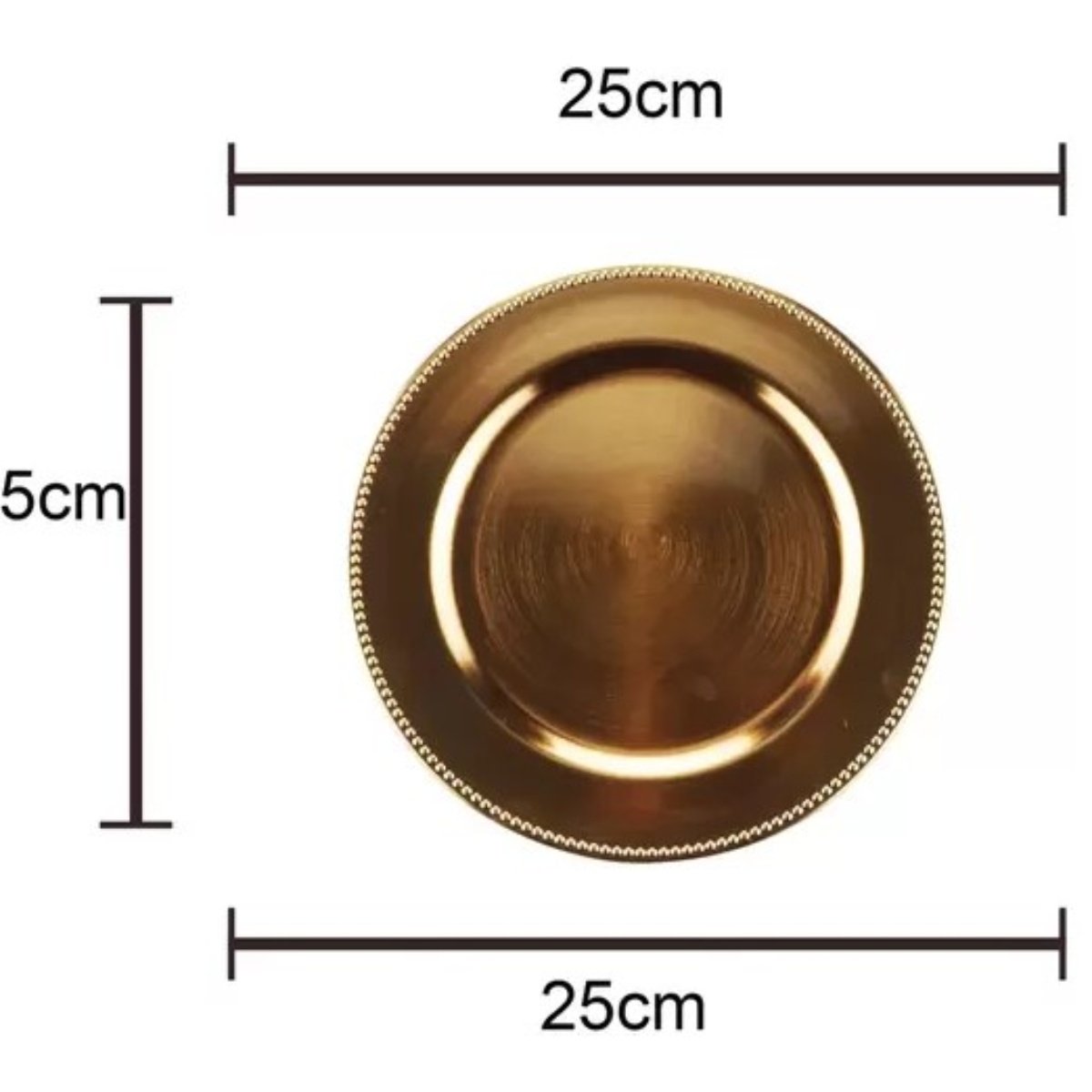 Sousplat Plástico Dourado Royal 25 Cm ROJEMAC 61024 | MadeiraMadeira