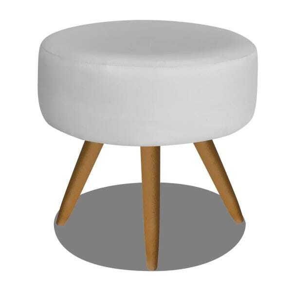 Puf Puff Banqueta Sofia Branco Suede | MadeiraMadeira