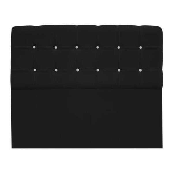 Cabeceira Estofada Mel Com Botões Branco 90 cm para Cama Box Solteiro Corano Preto Quarto - AM ...