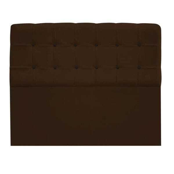 Cabeceira Estofada Mel Com Botões Preto 100 cm para Cama Box Solteiro Suede Marrom Quarto - AM ...