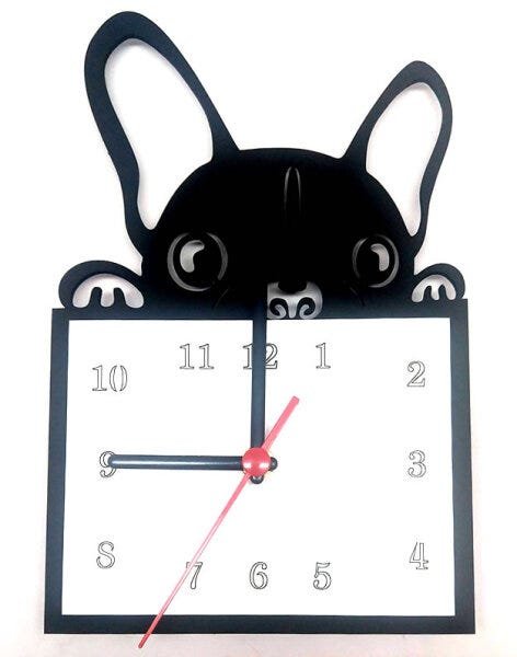 Relógio De Parede Cachorro Bulldog Frances Linha Pet | MadeiraMadeira