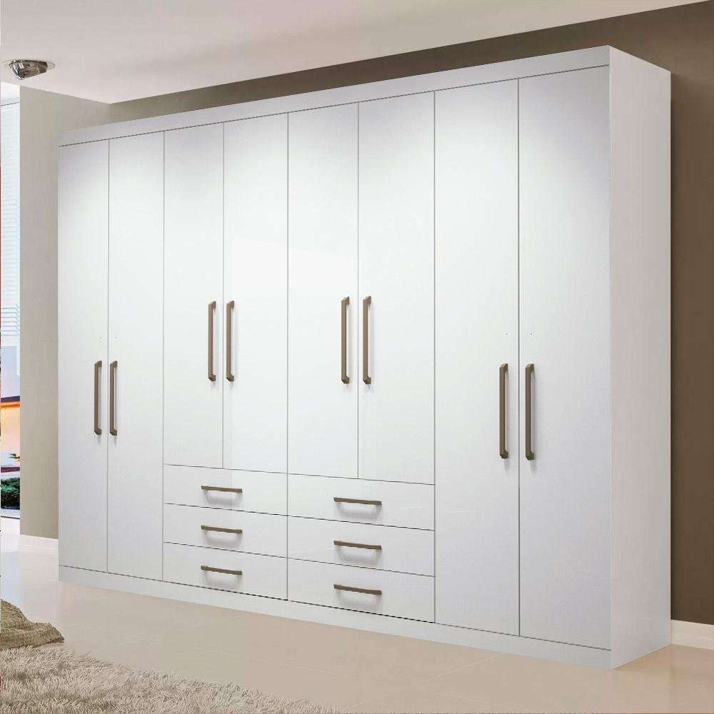 Roupeiro Casal Grande 6 Gavetas Branco Master 8.6 Santos Andirá ...