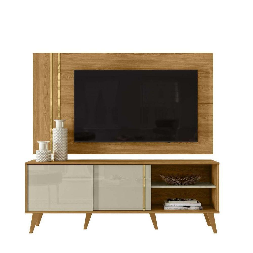 Rack Bancada e Painel Cronos para Tv de 60 Polegadas Cumaru e Opala Madetec | MadeiraMadeira