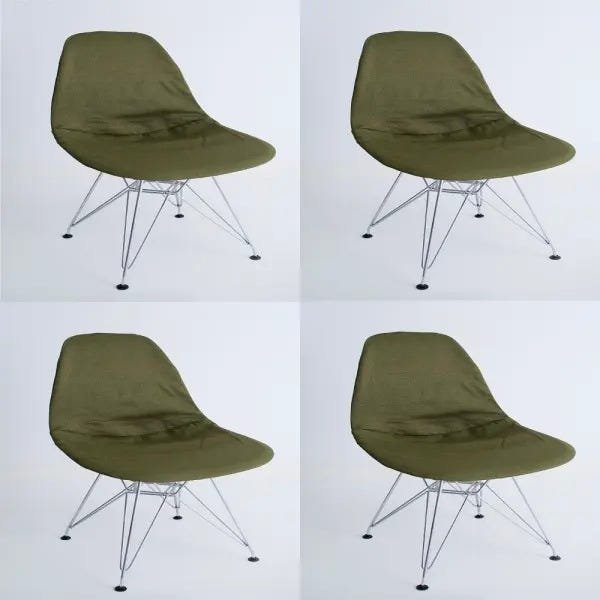 Kit Com 04 Capas para Cadeira Base Madeira Eiffel Wood Verde Militar ...