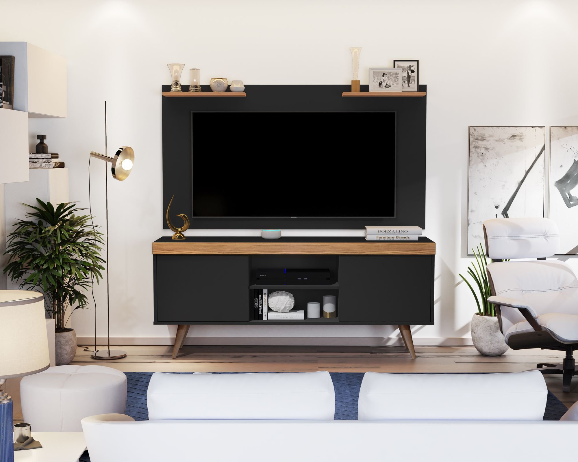 Rack e painel collins para tv de 55 pol mania de moveis-varias cores ...