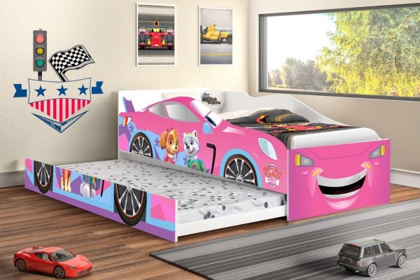 Cama com Auxiliar Patrulha Canina Skey-2 com 2 Colchões | MadeiraMadeira