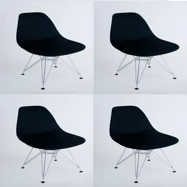 Kit Com 04 Capas para Cadeira Base Madeira Eiffel Wood Preta ...