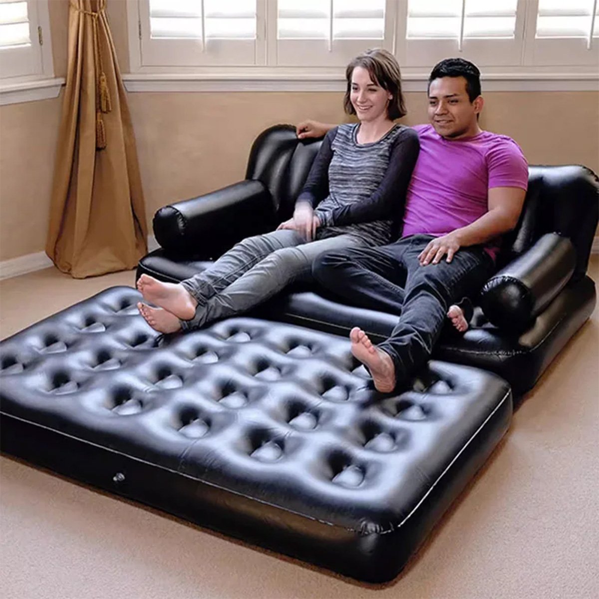 Sofa Cama Inflavel Casal Grande 5 em 1 Poltrona Multifuncional ...