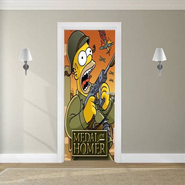 Adesivo Decorativo Para Porta Homer Simpsons - 094 | MadeiraMadeira
