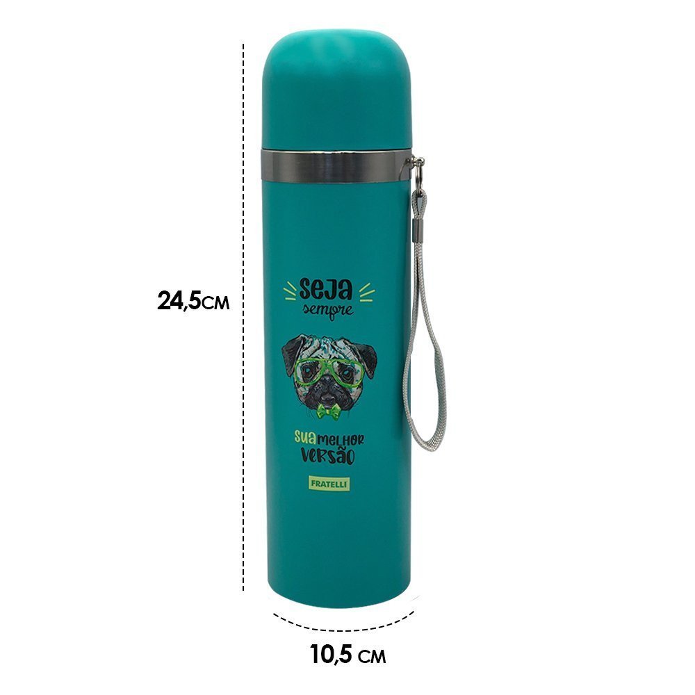Garrafa Color Estampa Pet Inox 480ml - Verde | MadeiraMadeira