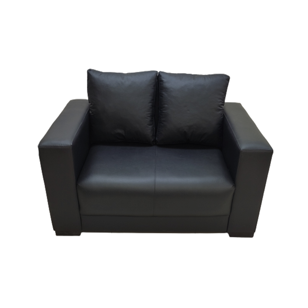 Sofá 2 Lugares Corino Preto Turim Encosto Almofadas (Liz Maria Decor ...