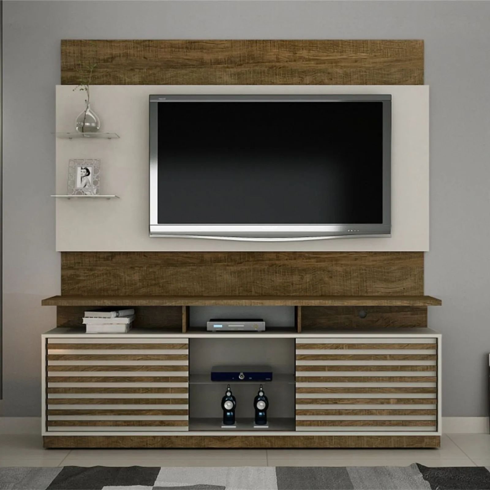 Rack Bancada Aurora com Painel Aurora para TV até 65 Polegadas MobyCasa ...