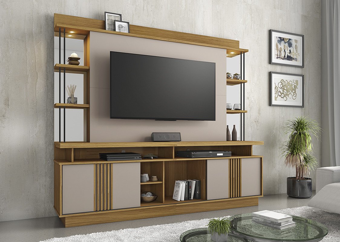 Estante Home para TV até 65 Polegadas Esplendor Candian JCM Movelaria ...