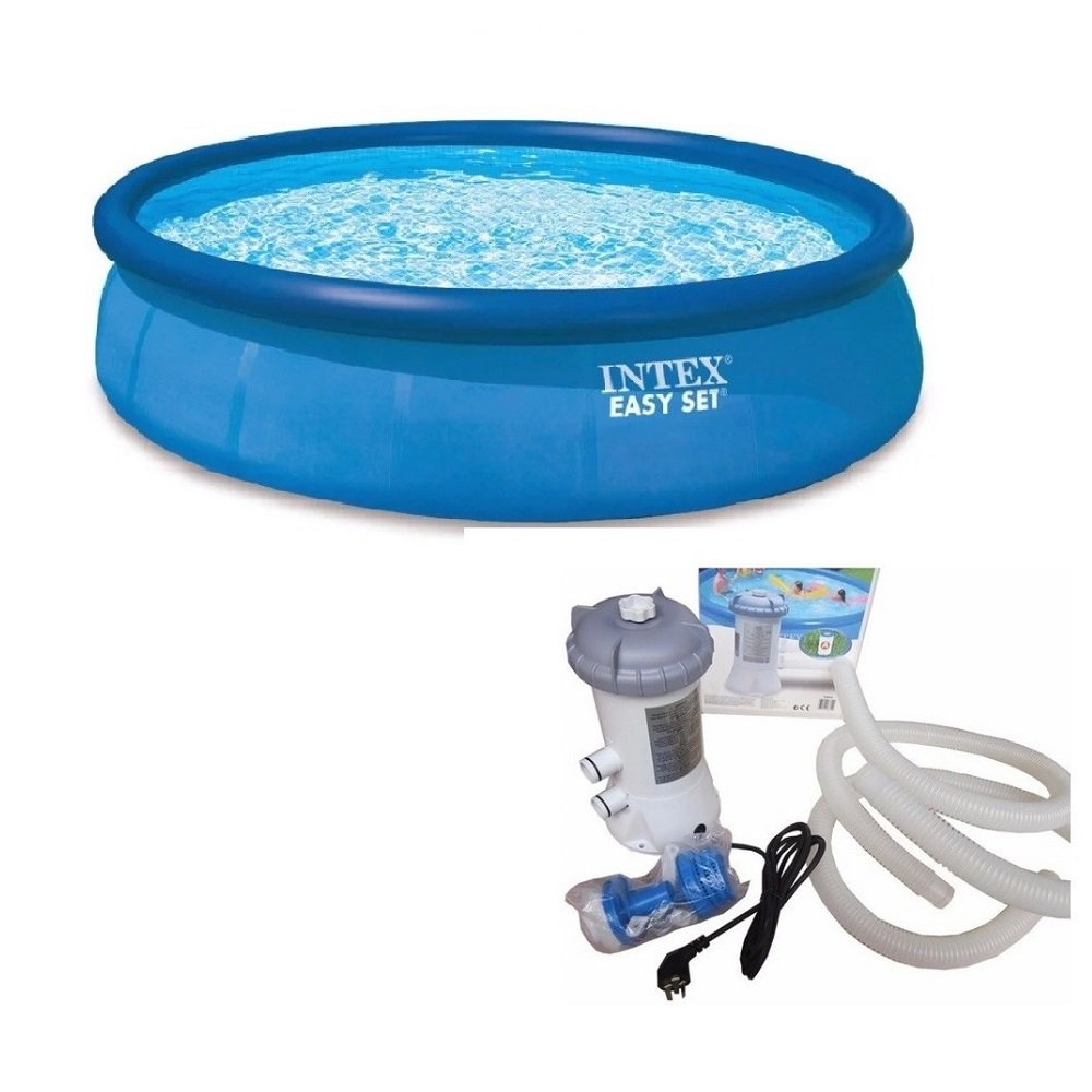 PISCINA INFLÁVEL 5621 LITROS EASY SET INTEX + FILTRO 220V | MadeiraMadeira