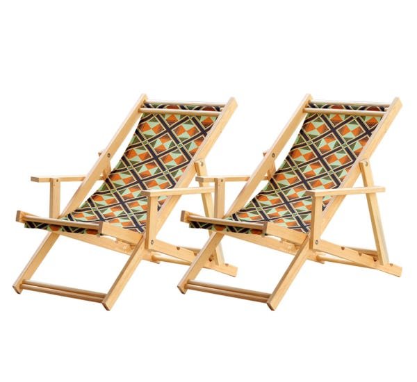Kit 2 Espreguiçadeiras Preguiçosa Dobrável Madeira Maciça Natural com ...