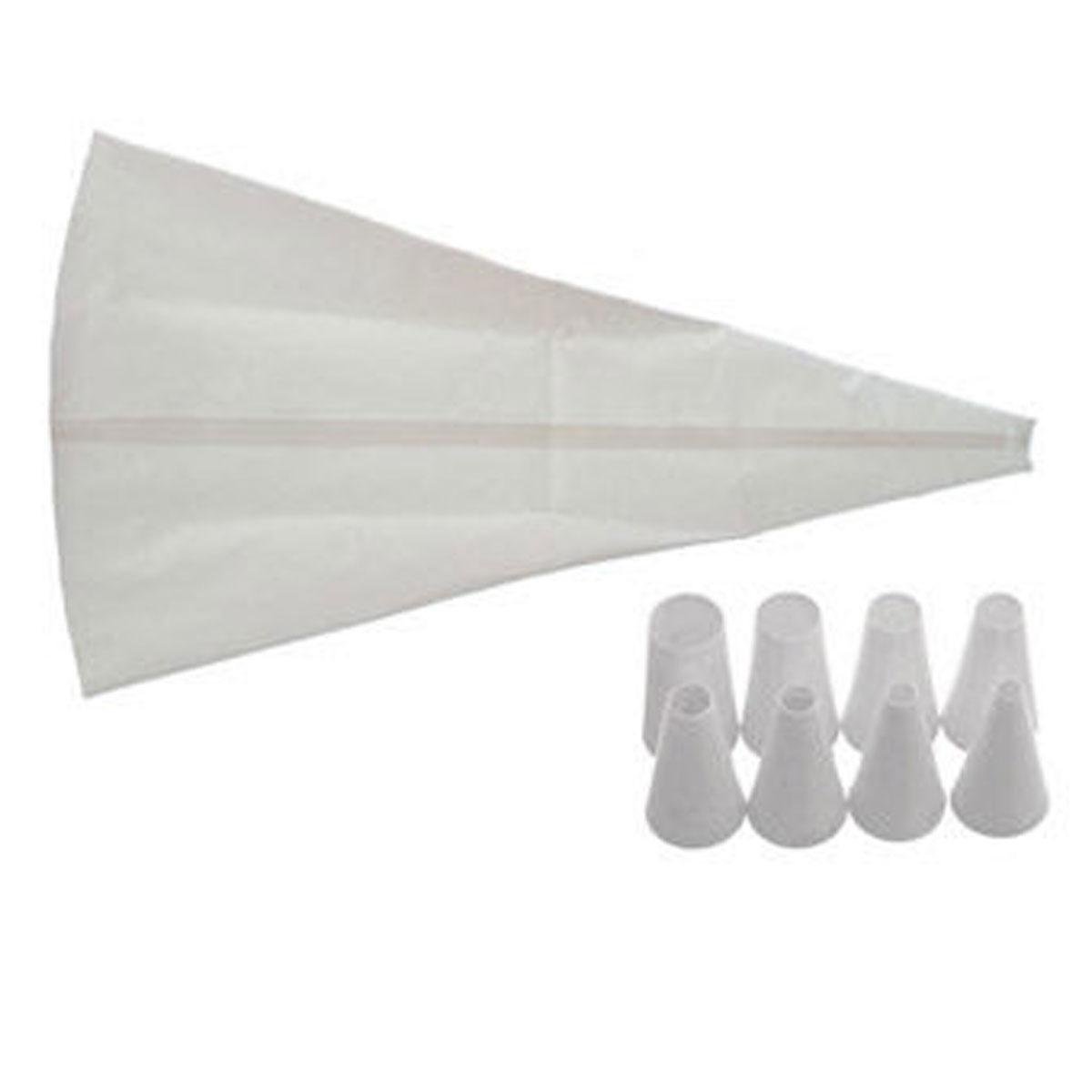 Saco De Confeitar Grande 55Cm Com 8 Bicos De Plástico E Pvc ...