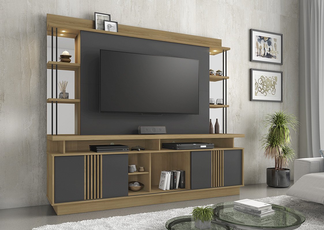Estante Home para TV até 65 Polegadas Esplendor Candian JCM Movelaria ...
