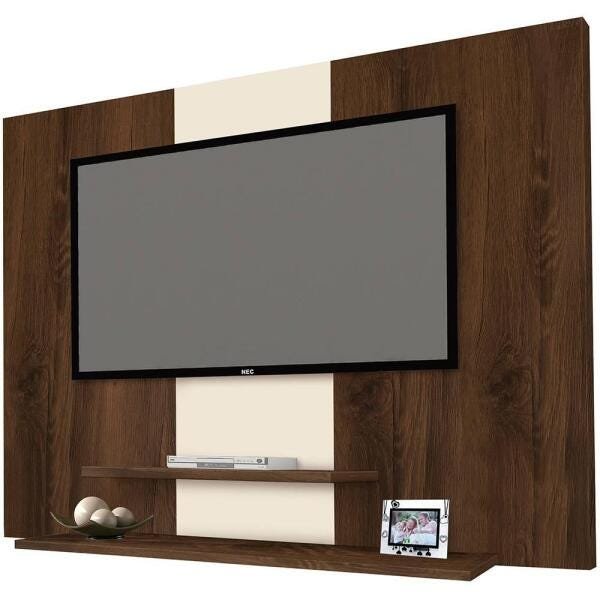 Painel para TV 42 Polegadas com Prateleiras Dom Freijó/Pérola | MadeiraMadeira