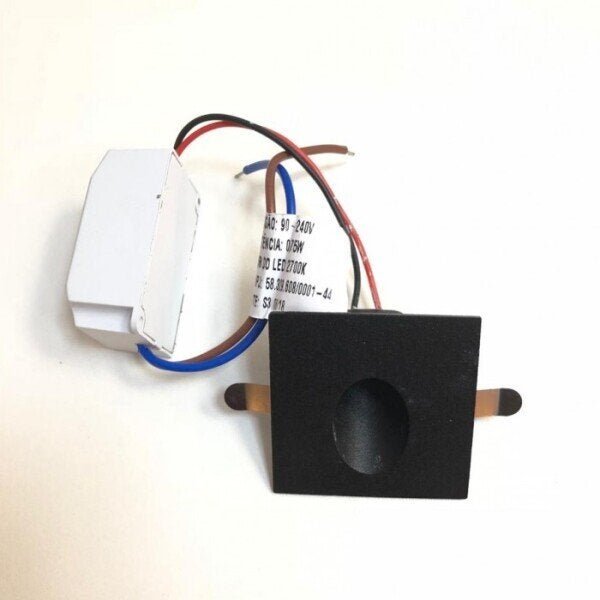 Mini Balizador de Parede - Quadrado Preto com LED Integrado 0,75W - 2700K - Interlight 3961-S-PM ...