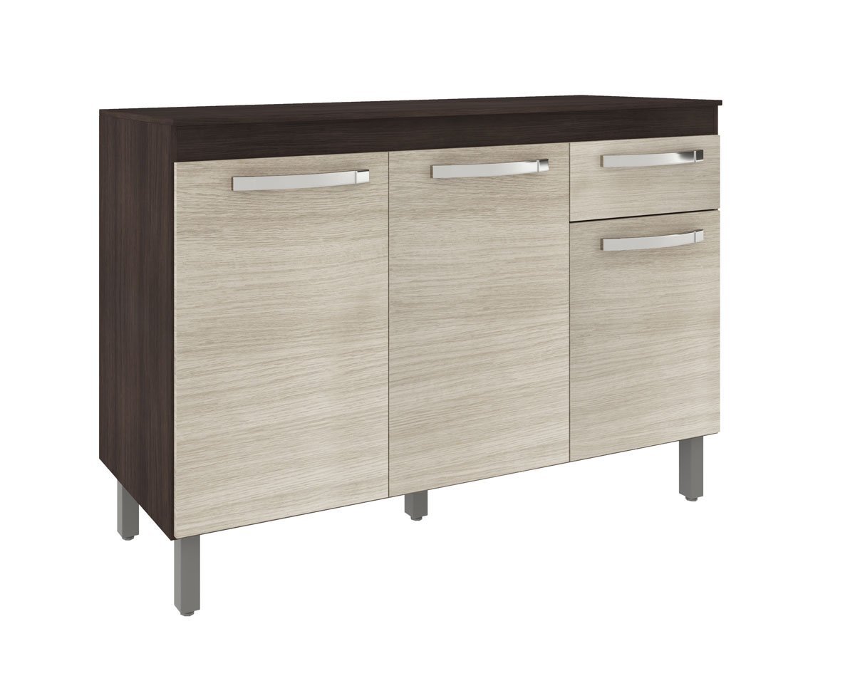 Balcão de Cozinha 3 Portas Bela Dakar com Carvalho - Móveis Fiorello | MadeiraMadeira