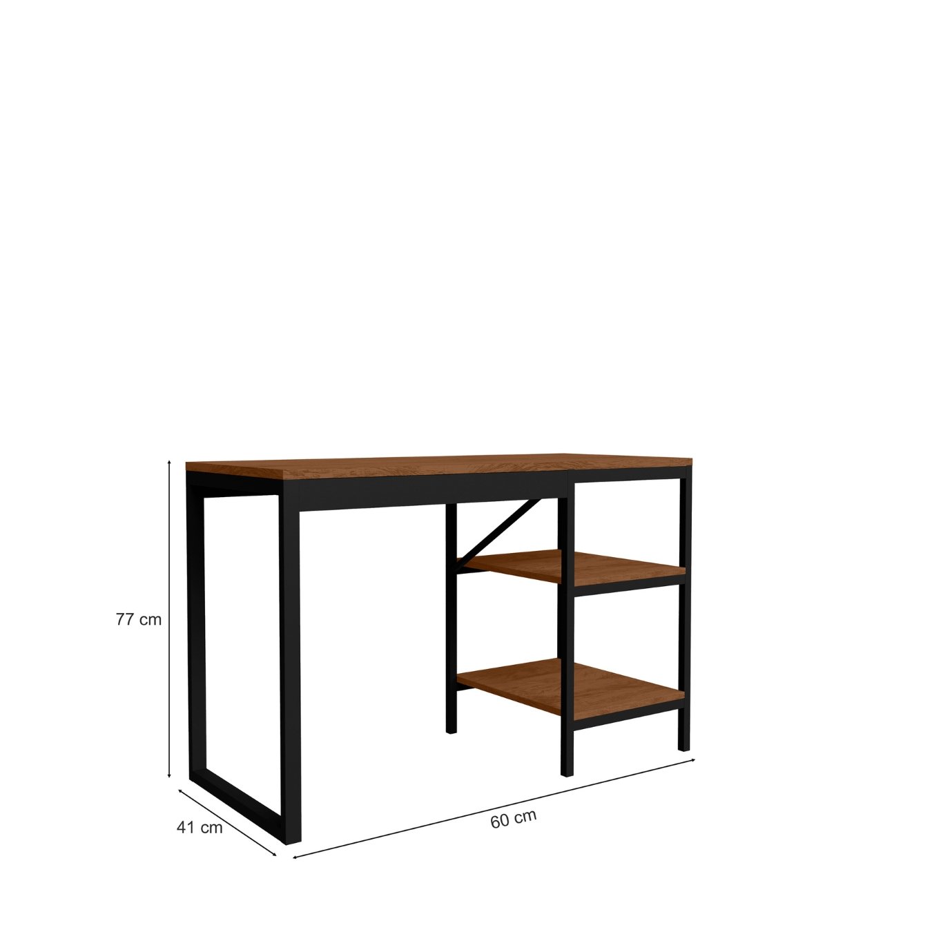 Home Office Slim Aço Mdf C/ Bp Estante Livros Canela Rustico ...