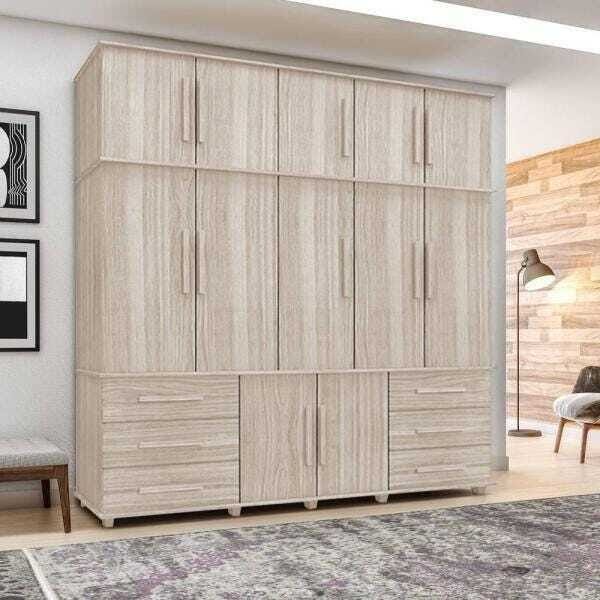 Guarda-Roupa Casal 12 Portas 6 Gavetas 5 Portas Lisboa Avelã ...