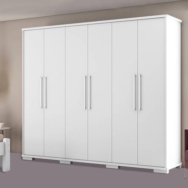 Guarda-Roupa Casal 100% MDF 6 Portas Sentra Branco | MadeiraMadeira