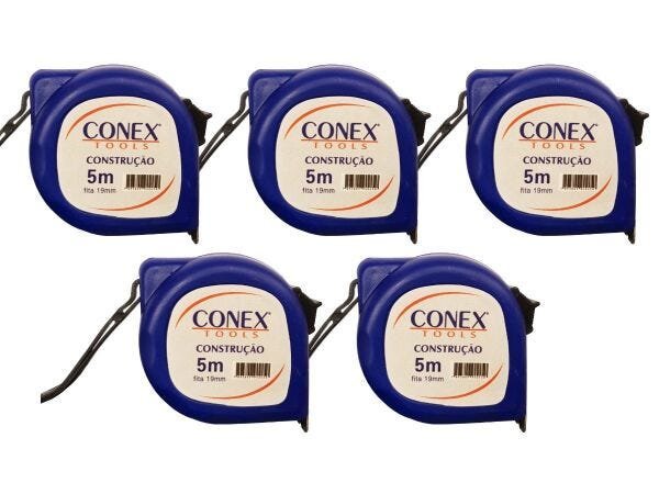 Trena Construção 5m x 19mm Conex - Kit com 5 Unidades | MadeiraMadeira
