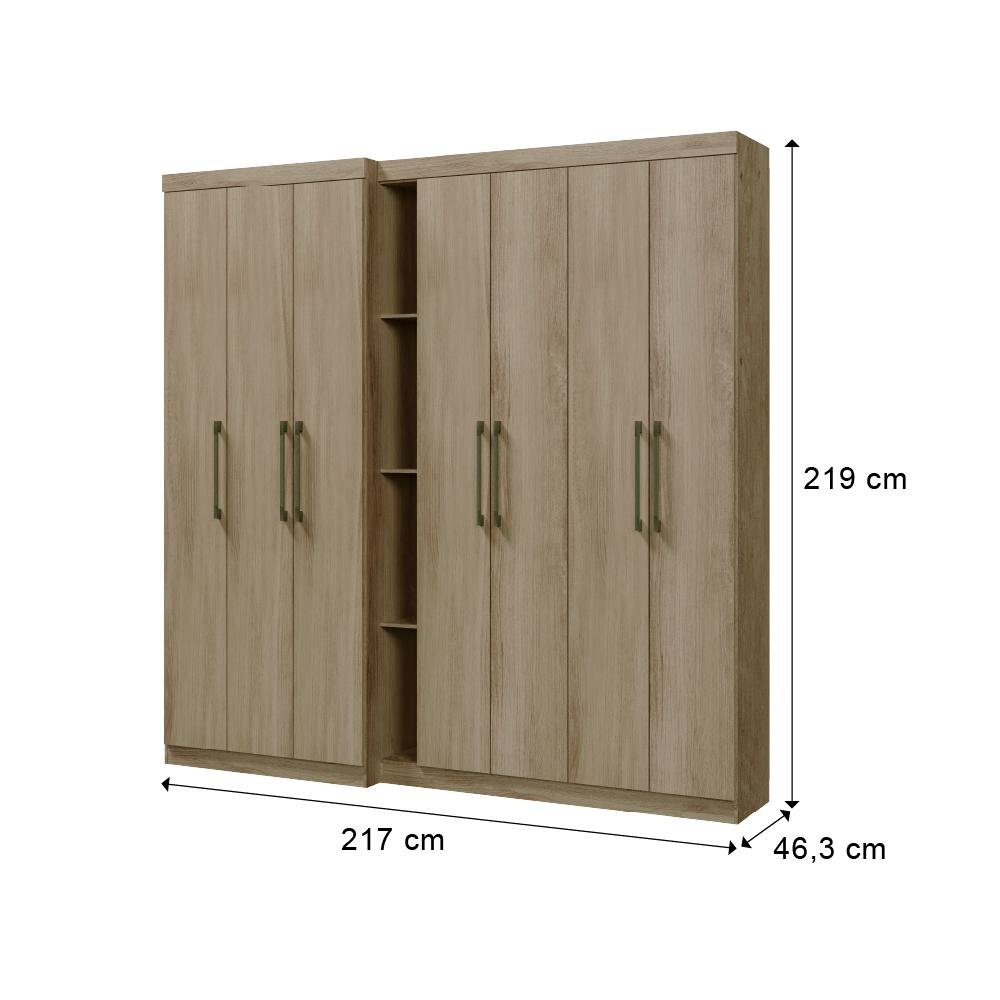 Guarda Roupa Casal 7 Portas 2 Gavetas Nellin Madeirado Carraro ...