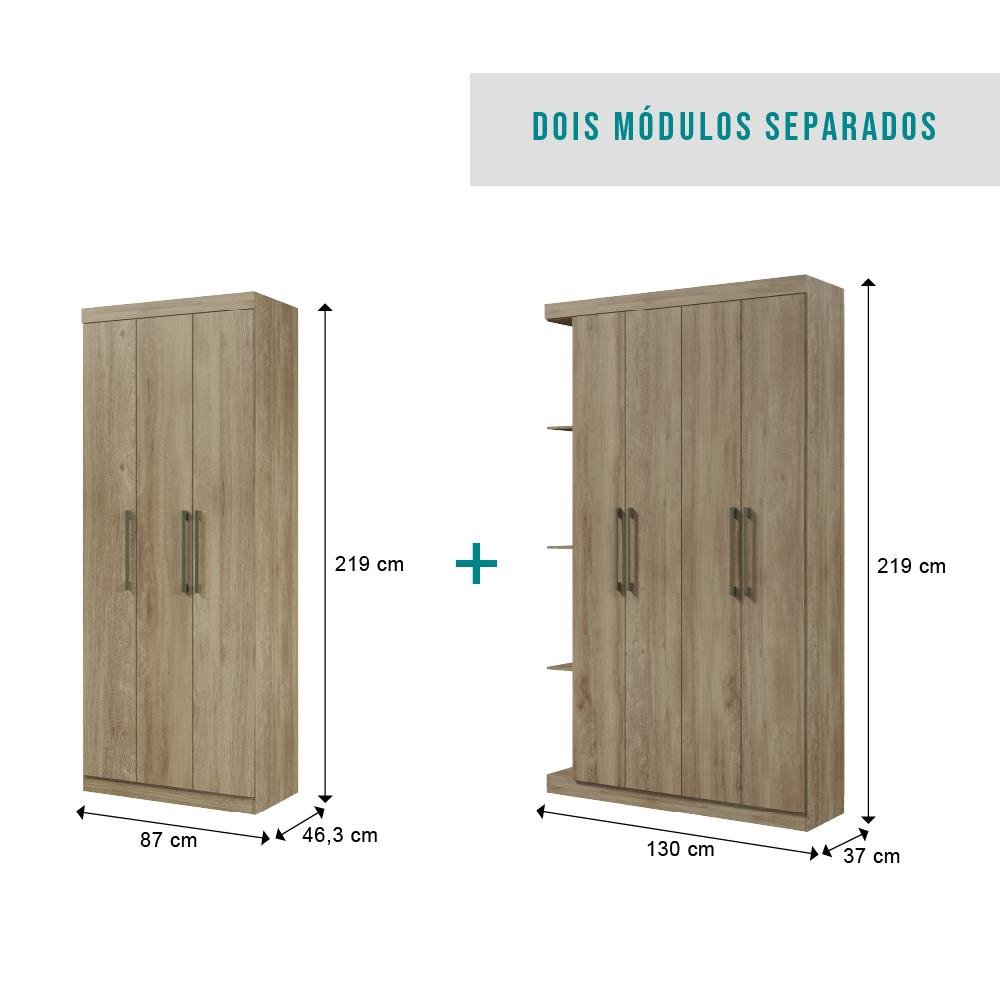 Guarda Roupa Casal 7 Portas 2 Gavetas Nellin Madeirado Carraro ...