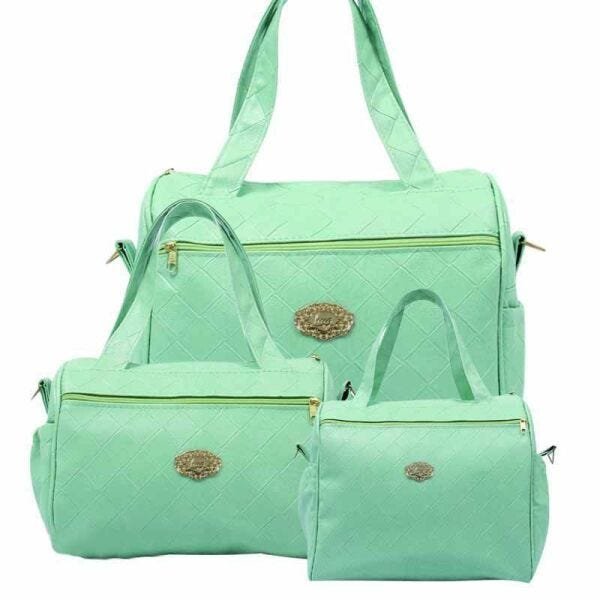 Kit 3 Bolsas Maternidade Doce Hug Cor Verde | MadeiraMadeira