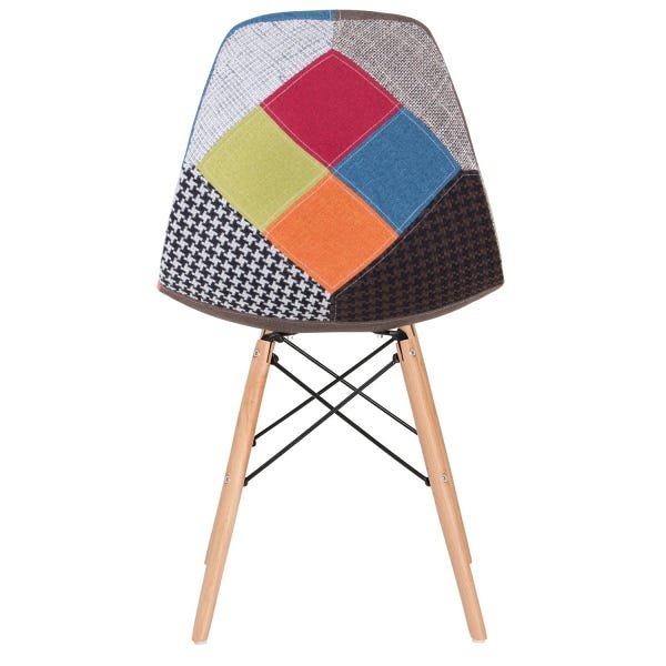 Cadeira Charles Eames Eiffel Dsw - Patchwork Colorido - Madeira Clara | MadeiraMadeira