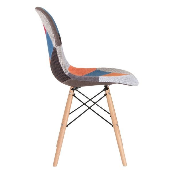 Cadeira Charles Eames Eiffel Dsw - Patchwork Colorido - Madeira Clara | MadeiraMadeira