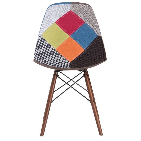 Cadeira Charles Eames Eiffel Dsw - Patchwork Colorido - Madeira Escura | MadeiraMadeira