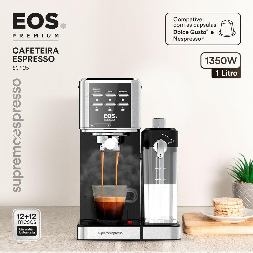Cafeteira Espresso EOS Latte Italiana Inox ECF05ECL 220V | MadeiraMadeira