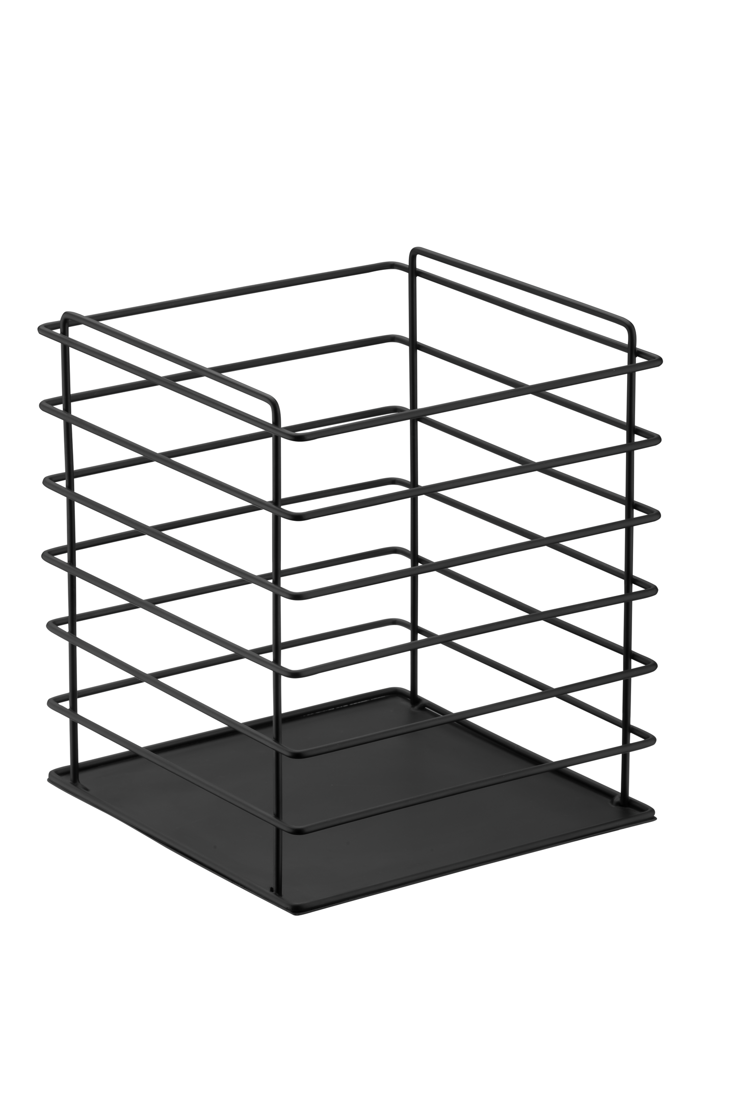 Lixeira Preta para Escritório quadrada vazada 22cm Schmitt | MadeiraMadeira