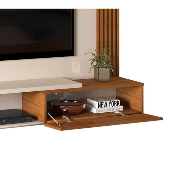 Painel Bancada para TV 70 Polegadas Flox Creme Telha DJ Móveis ...