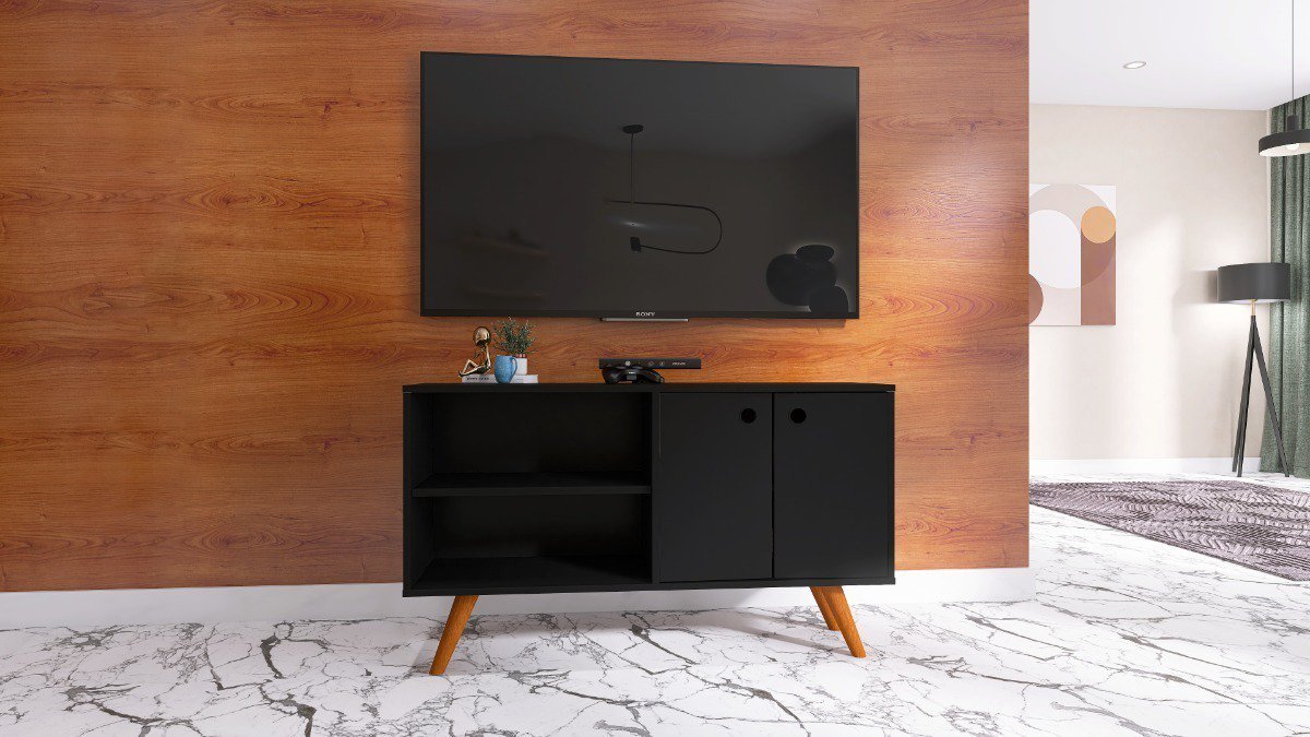 Buffet Preto C 2 Portas P/ Sala De Estar Nico Decore Apardor Buffet ...