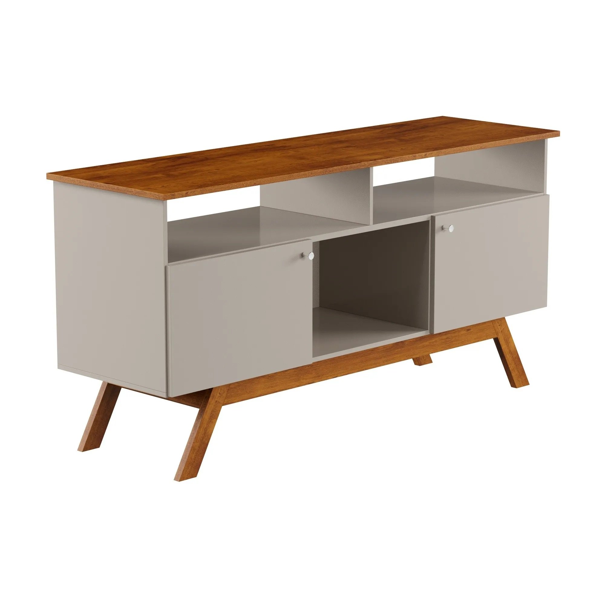 Rack para TV até 50 Polegadas Off White com Amêndoa Amsterdã com 2 ...