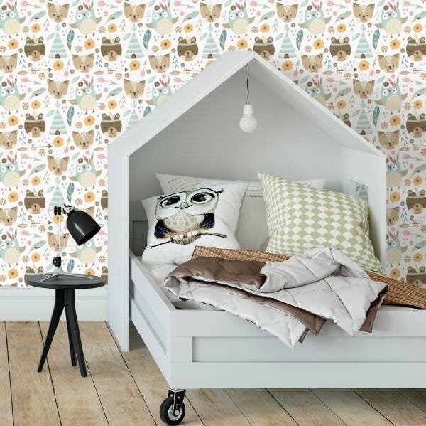 Papel de Parede Adesivo Infantil Indígenas Azul - 45x250 cm ...