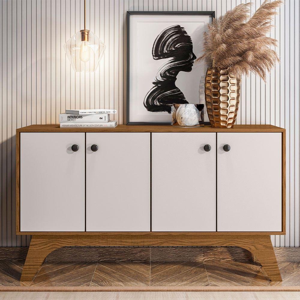 Balcão New Ceval Lívia 4 Portas Ype Off White | MadeiraMadeira