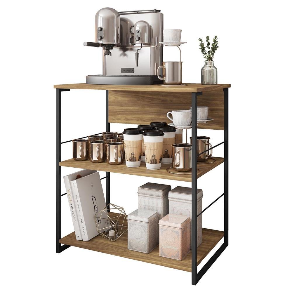 Mesa Para Café Aparador Buffet 68cm Fabrick Marrom Caemmun | MadeiraMadeira