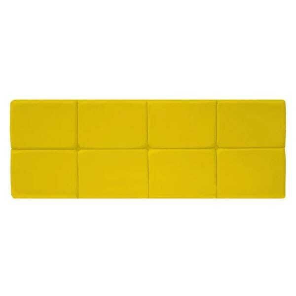 Painel Cabeceira Estofada Nina 160 cm para Cama Box Queen Corano Amarelo Quarto - AM Decor ...