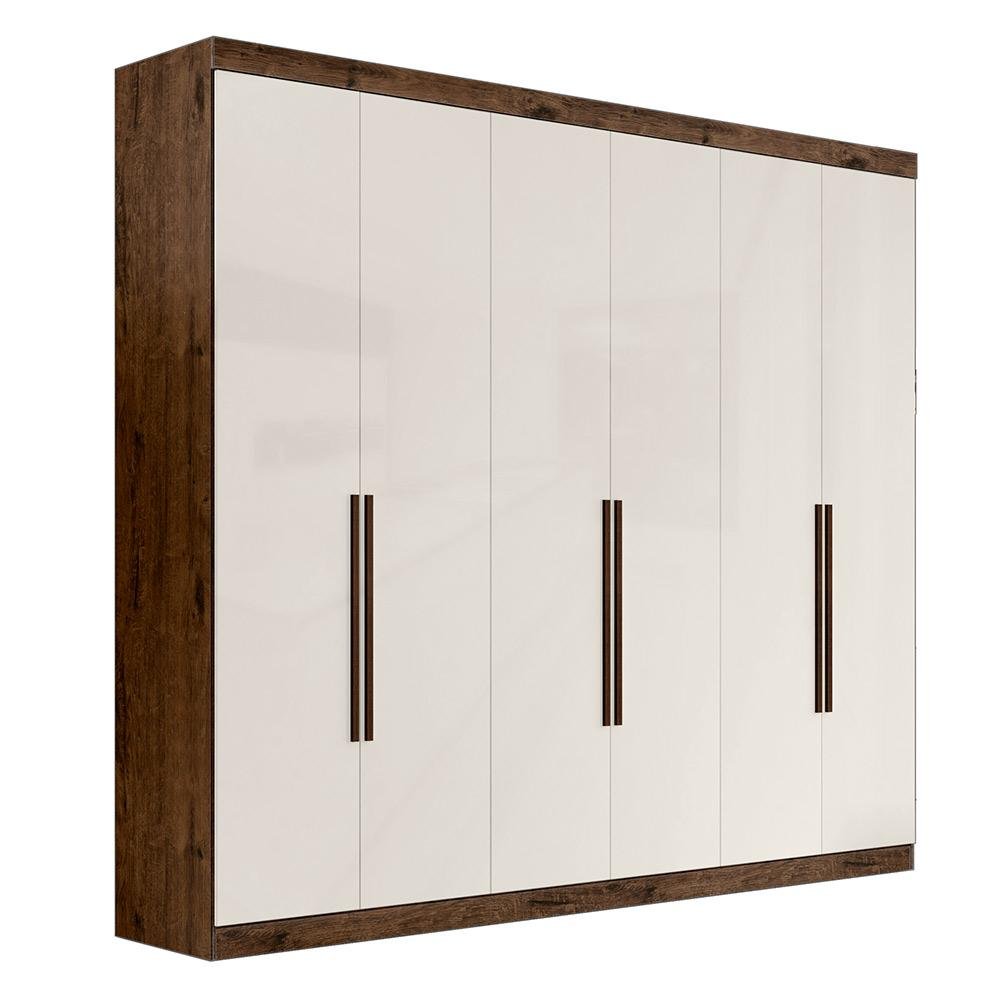 Guarda Roupa De Casal Grande 6 Portas Jacarandá Off White New ...