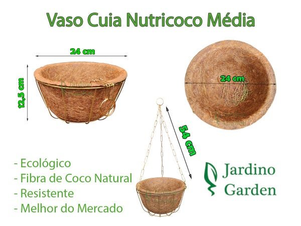CUIA XAXIM FIBRA DE COCO MÉDIA COM SUPORTE CORRENTE 04 KITS ...