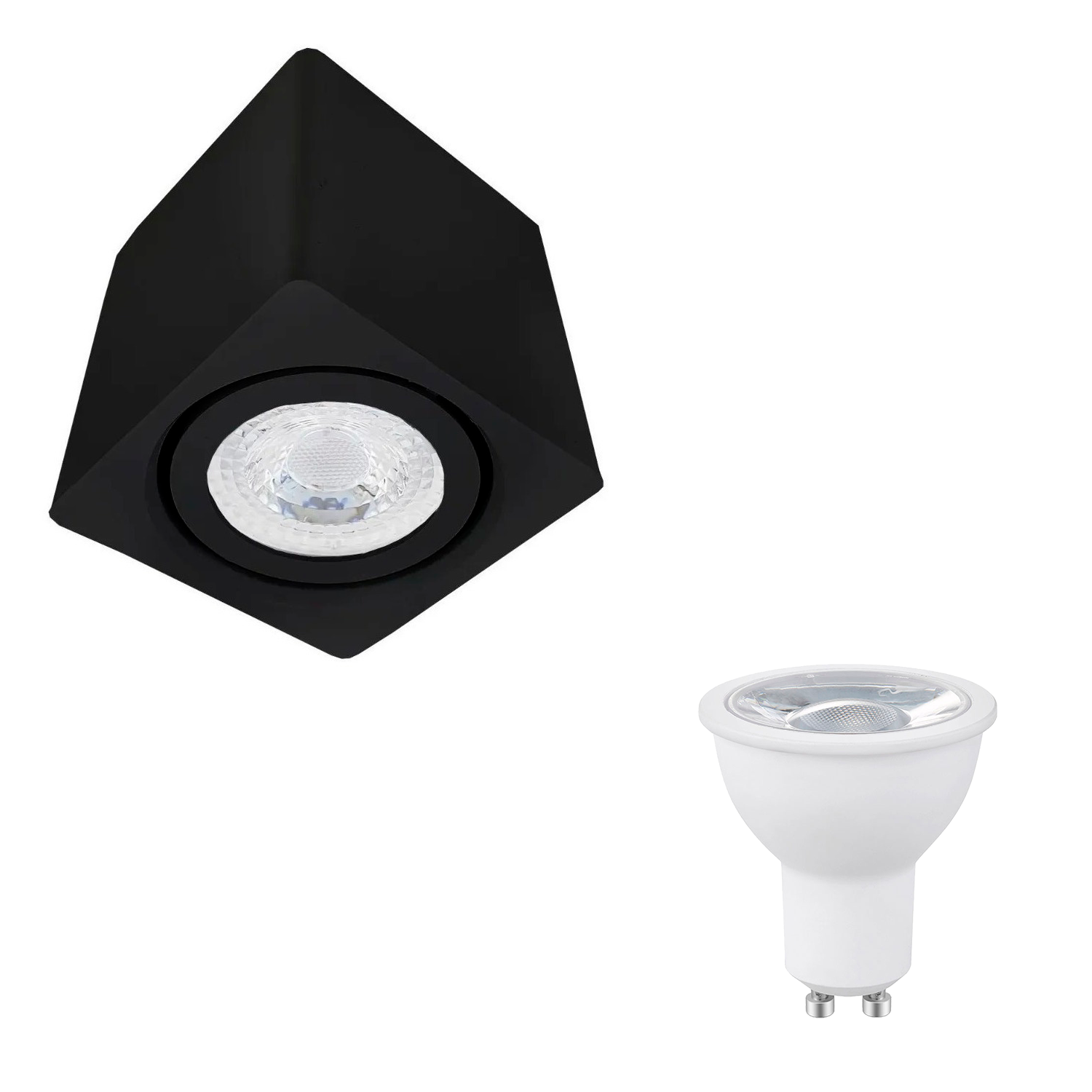 Kit 4 Spot Sobrepor Teto Beiral para Lampada Dicroica Preto ...