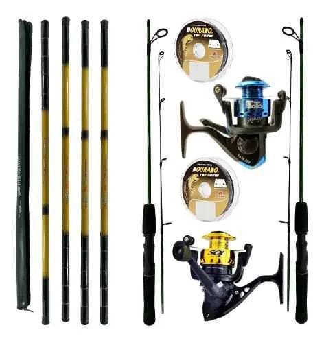 2 Vara De Pesca Completa 2 Molinete 4 Varas Telescopicas | MadeiraMadeira